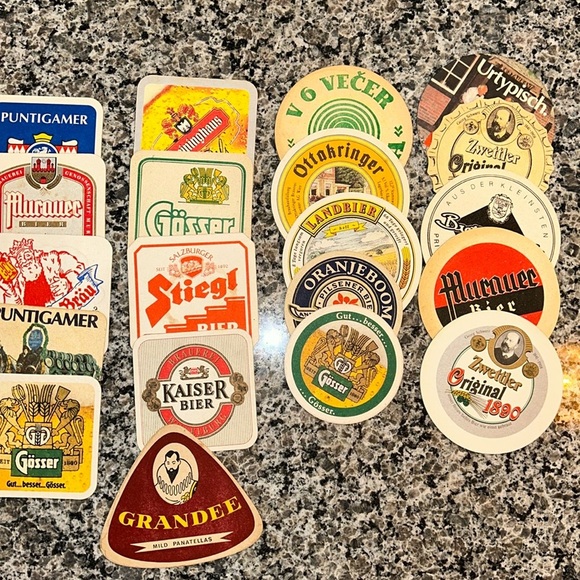 Dining | Vintage Beer Coasters 2 Piece Lot | Poshmark